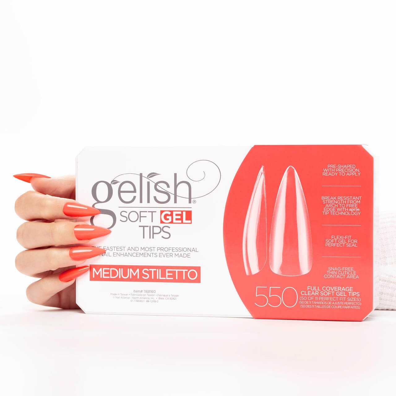 ATL- Gelish Soft Gel Tips - Medium Stiletto | ATL Nail Supply