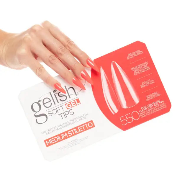 ATL- Gelish Soft Gel Tips - Medium Stiletto | ATL Nail Supply